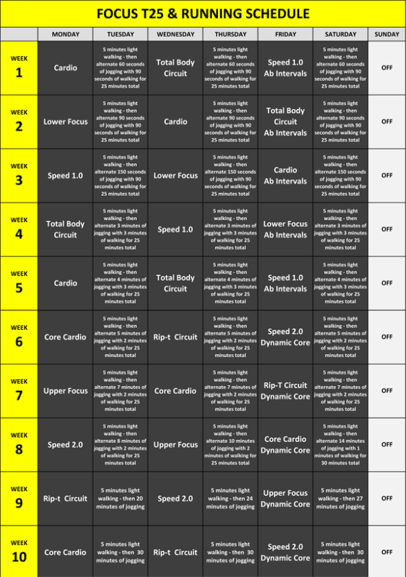 How to Combine Focus T25 and Running - Program Included