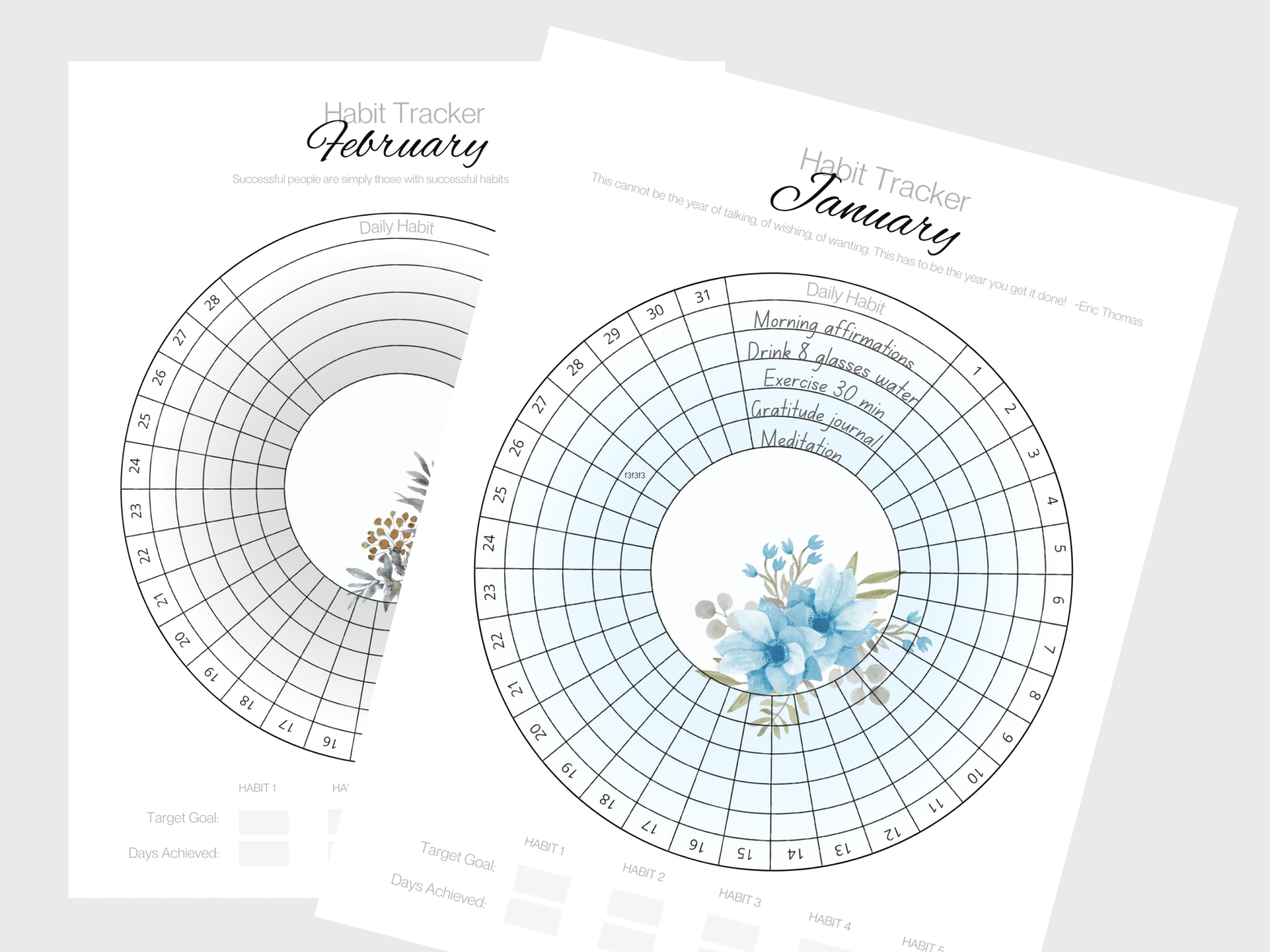 Free Circular Habit Tracker Printable (12-Month PDF) - The Fitness Focus